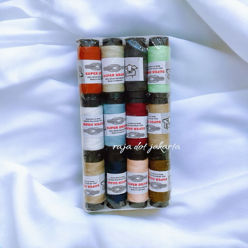 Jual 12 pc benang besar menjahit putih hitam atau warna warni | Shopee ...