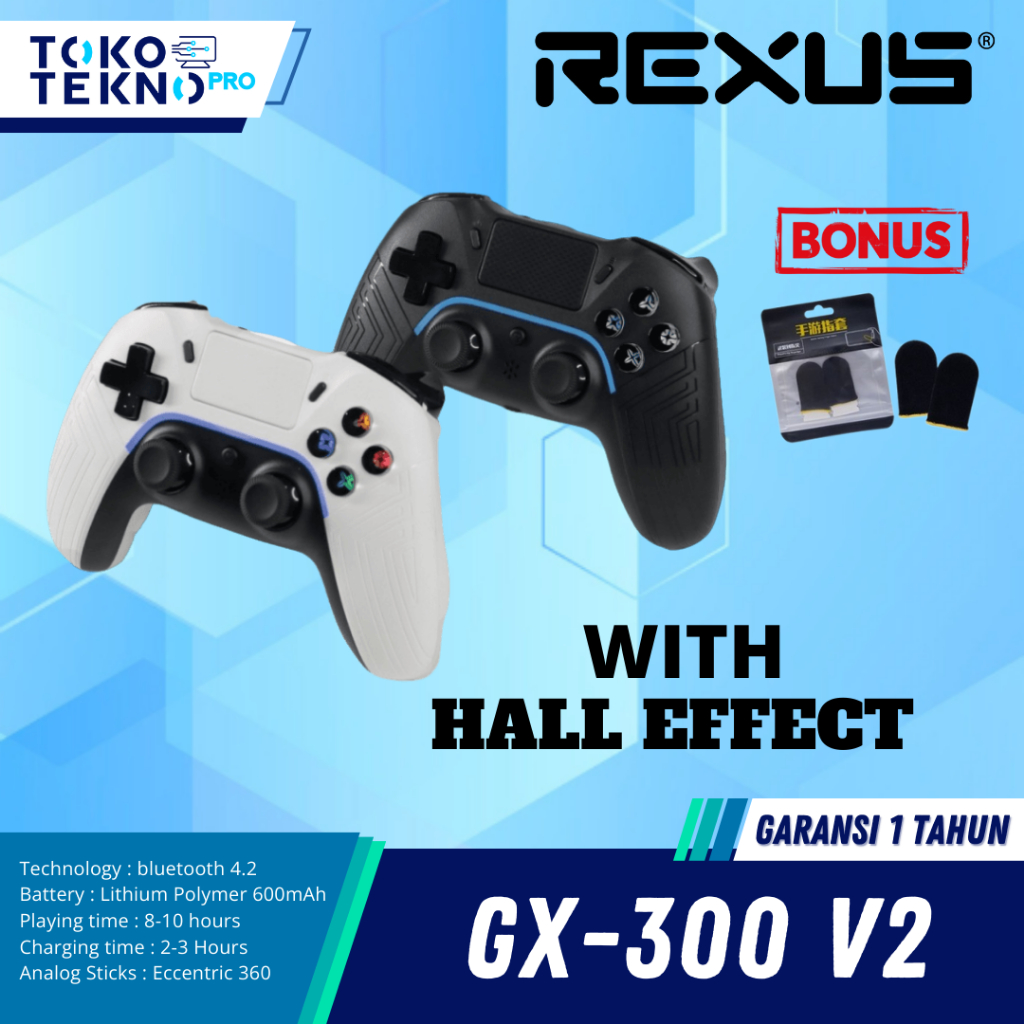 Jual Rexus GX300 / GX-300 Gen 2 V2 Gamepad Joystick Bluetooth Wireless ...