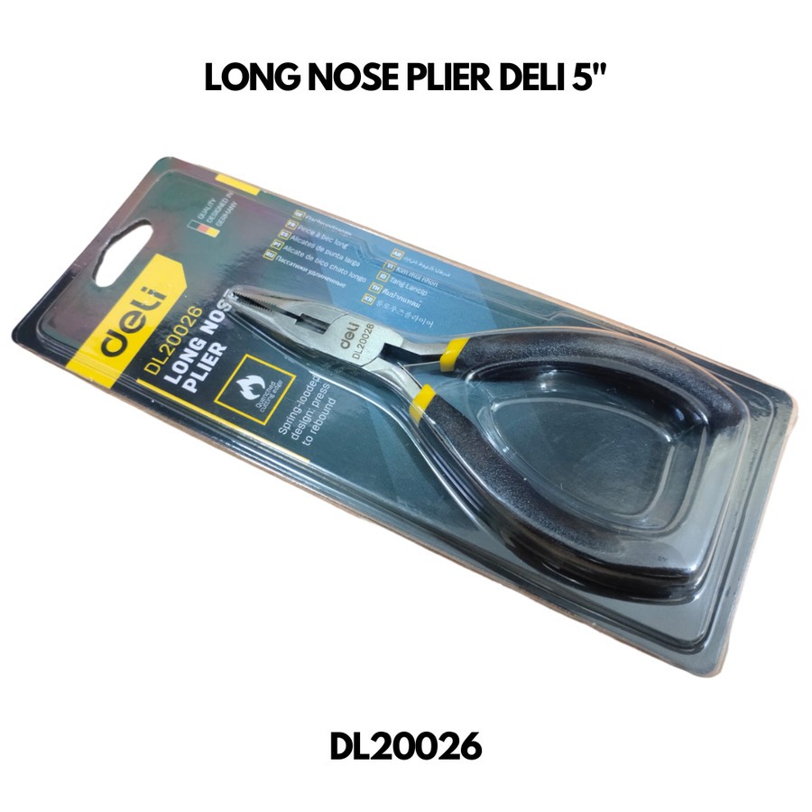 Jual Tang Lancip Panjang Mini DELI 5" Inch Long Nose Plier Baja Premium-AN | Shopee Indonesia