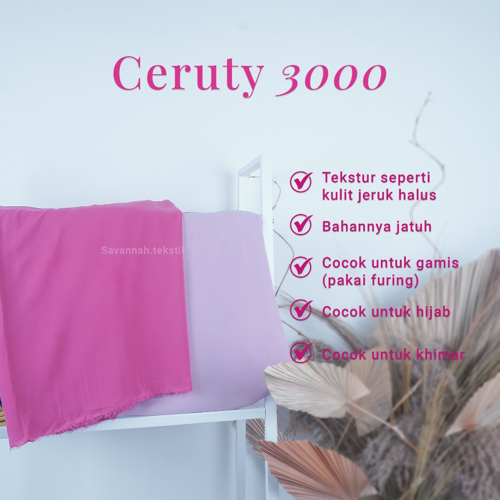Jual Bahan Kain Ceruty 3000 Grade A ceruti Premium cerruty cerruti per ...