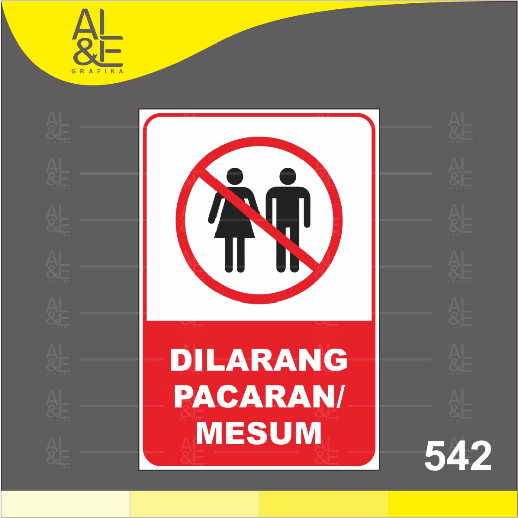 Jual 542 - Stiker Dilarang Pacaran/Mesum, Sticker Vinyl, Cetak Premium ...
