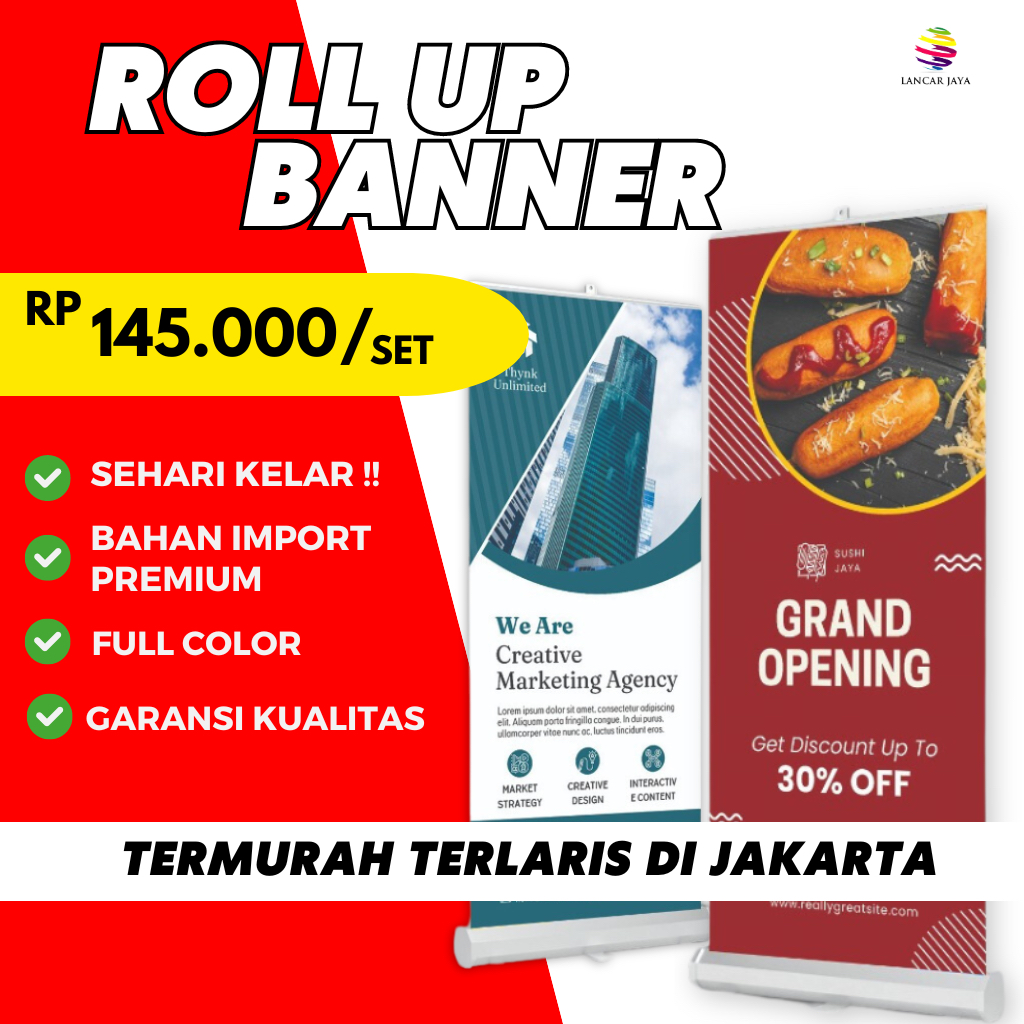 Jual ROLL UP BANNER PREMIUM TERMURAH { 60 X 160 CM } & ( 85 x 200 CM ) ||CETAK CEPAT | Shopee ...