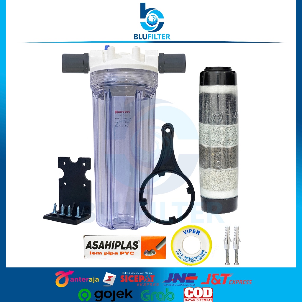 Jual PAKET FILTER AIR 4 IN 1 SUPER AIR KOTOR BAU BESI ZAT MANGAN KUNING ...