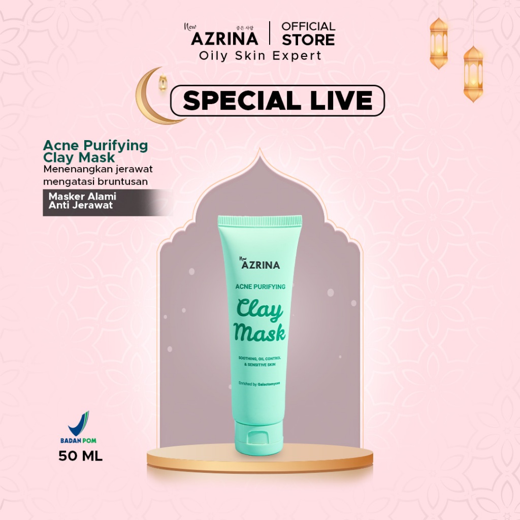 Jual [SPECIAL LIVE] Azrina Acne Purifying Clay Mask - Masker Wajah ...