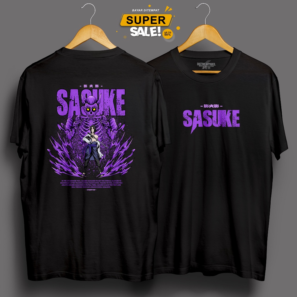 Jual SASUKE - KAOS DEWASA MOTIF ANIME NARUTO BORUTO KARAKTER SASUKE ...
