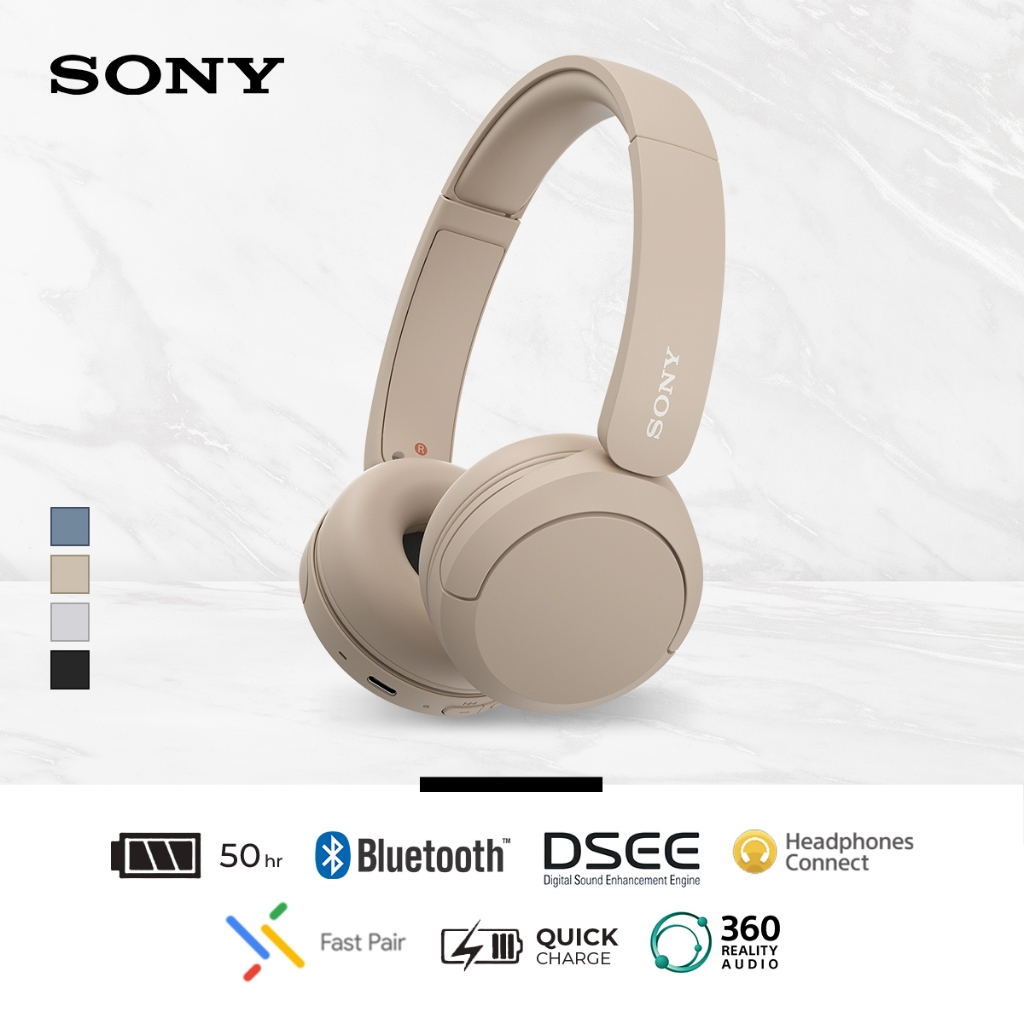 Jual SONY WH-CH520 On Ear Wireless Headphone / CH520 / CH-520 - Beige | Shopee Indonesia