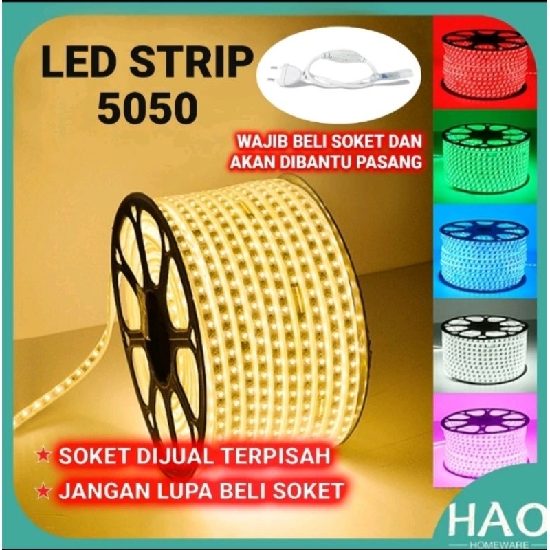 Jual LAMPU LED STRIP 5050 SMD PANJANG 2 METER LED STRIP 5050 SMD ...