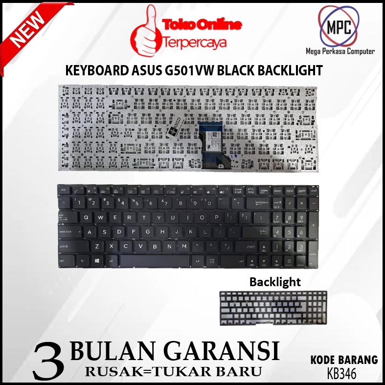 Jual Keyboard Asus ROG G501 G501JW G501J G501V G501VW Series Black ...