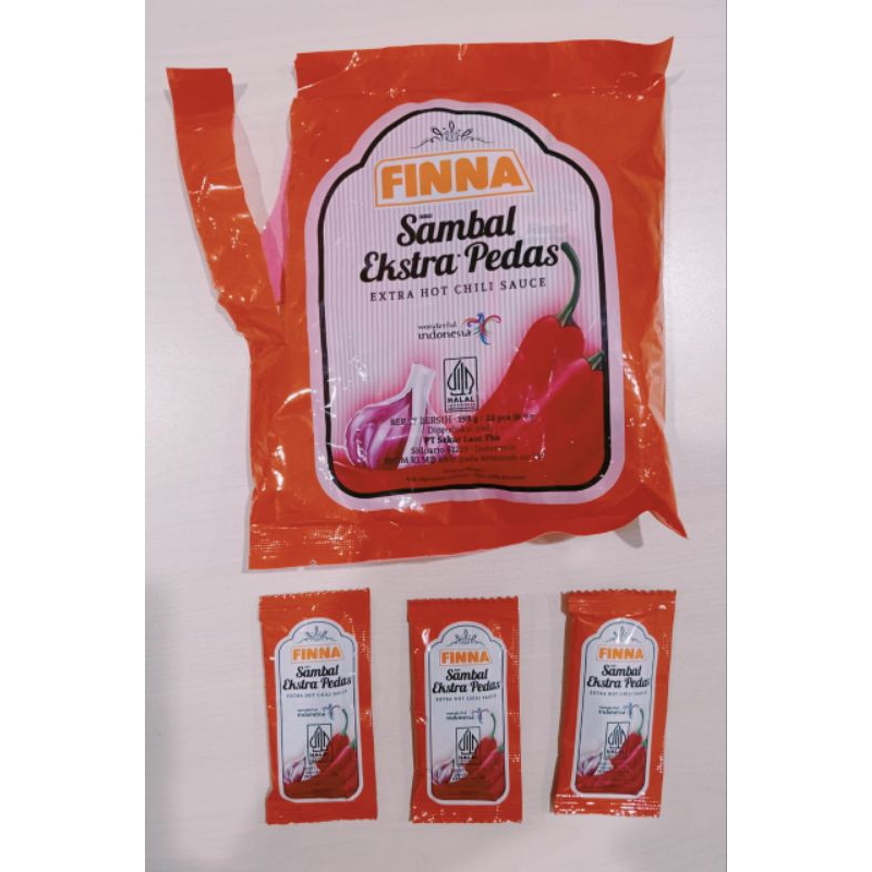 Jual saos finna sambal pedas original kemasan sachet 1 pack isi 22 ...