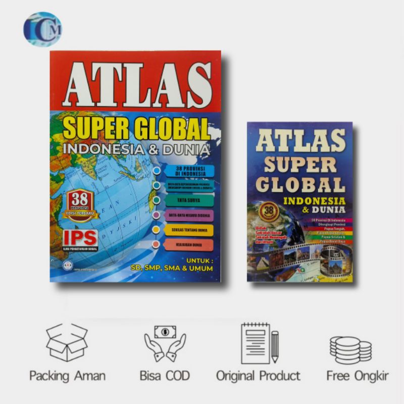 Jual Atlas Super Global Indonesia Dan Dunia 38 Provinsi Indonesia ...