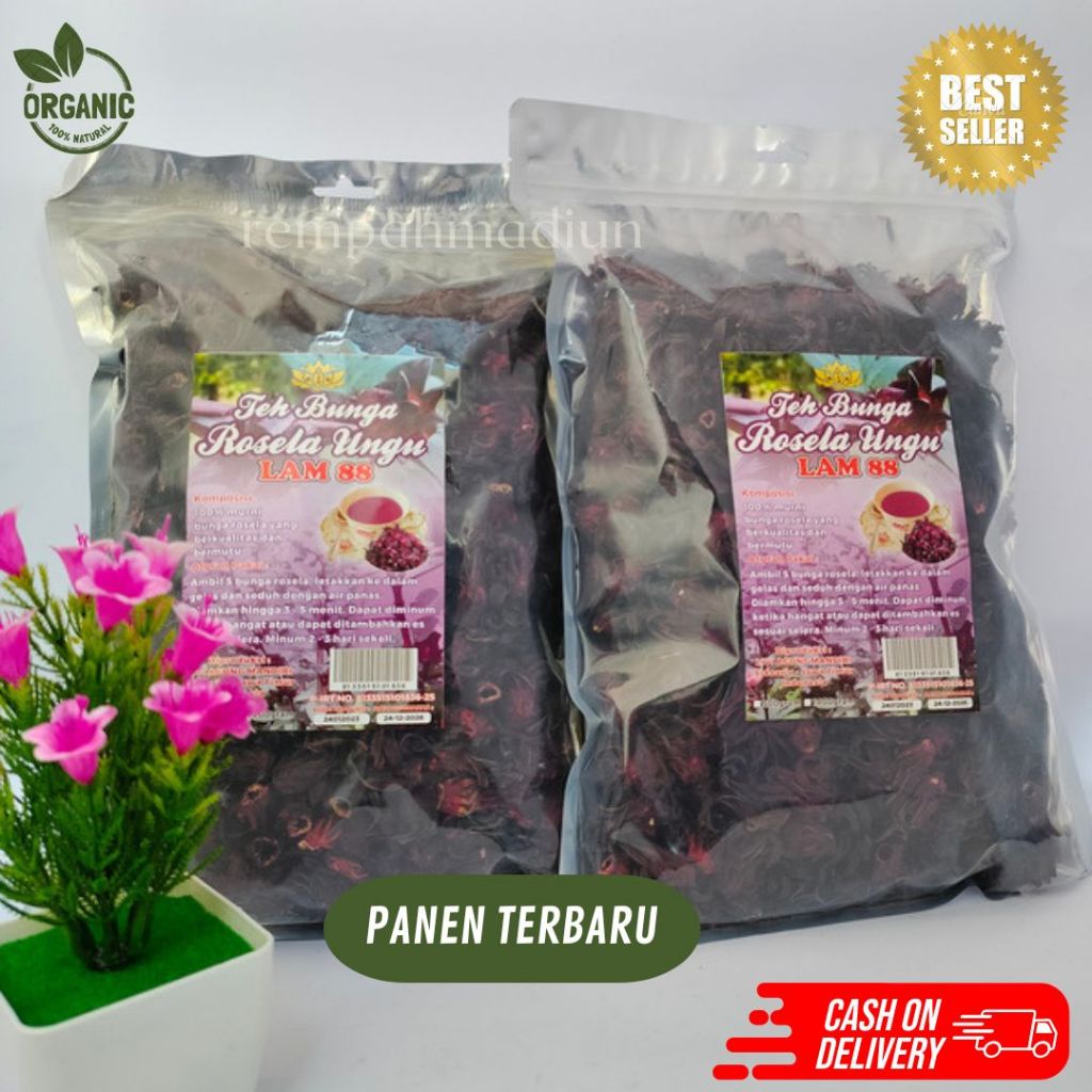 Jual Teh Bunga Rosela Ungu Kering Organik 1 KG | Shopee Indonesia