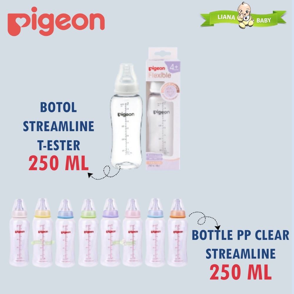 Jual BOSU118 PIGEON BOTTLE PP CLEAR STREAMLINE 250ML BOTOL PIGEON ...