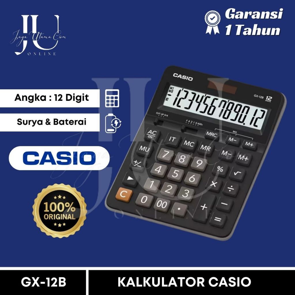 Jual Kalkulator Casio GX-12B Original / Kalkulator Meja 12 Digit / Kalkulator Kantor Bisnis ...
