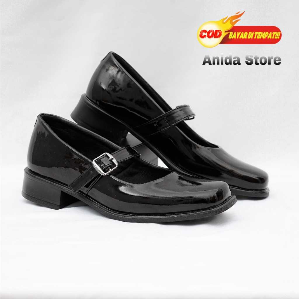 Jual Sepatu Pdh Wanita Sepatu Paskibra Wanita Sepatu Pantofel Wanita Hitam DOF | Shopee Indonesia