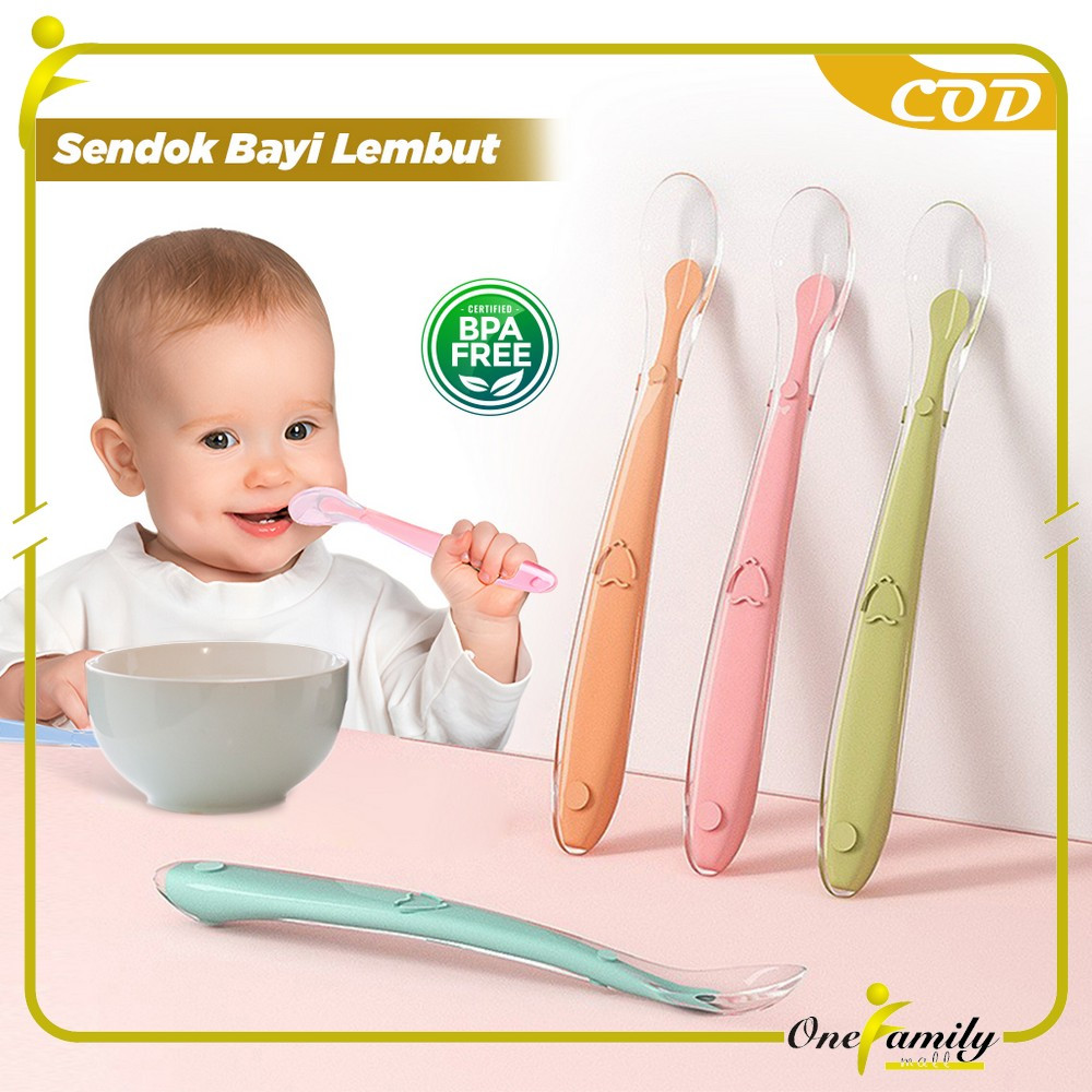 Jual ONE-C1026 Sendok Bayi MPASI Bahan Silikon Lentur Peralatan Makan ...