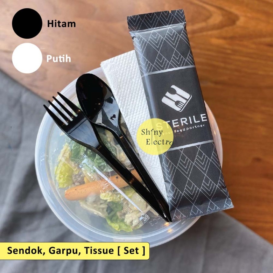 Jual Alat Makan Set Plastik [ Sendok Garpu Tusuk Gigi Tissue ] Food ...