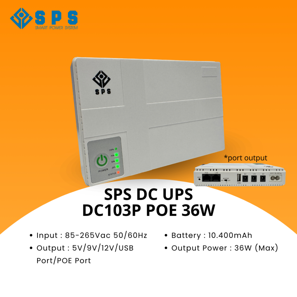 Jual DC UPS SPS DC1036P POE 36W Portable Power Bank 2A Lithium Battery ...