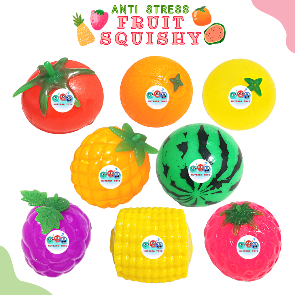 Jual MUTIARATOYS Mainan Fruit Squishy Splash Ball / Bola Pencetan Anti ...