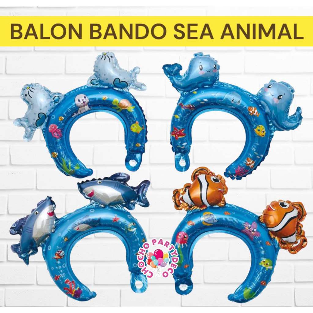 Jual Balon Bando HEWAN LAUT / Balon Bando Shark Whale Ikan Nemo Singa ...
