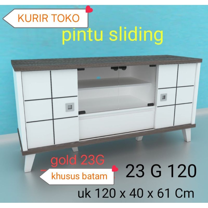 Jual MEJA TV MINIMALIS / RAK TV / LEMARI TV PINTU SLIDING 23 G120 Putih ...
