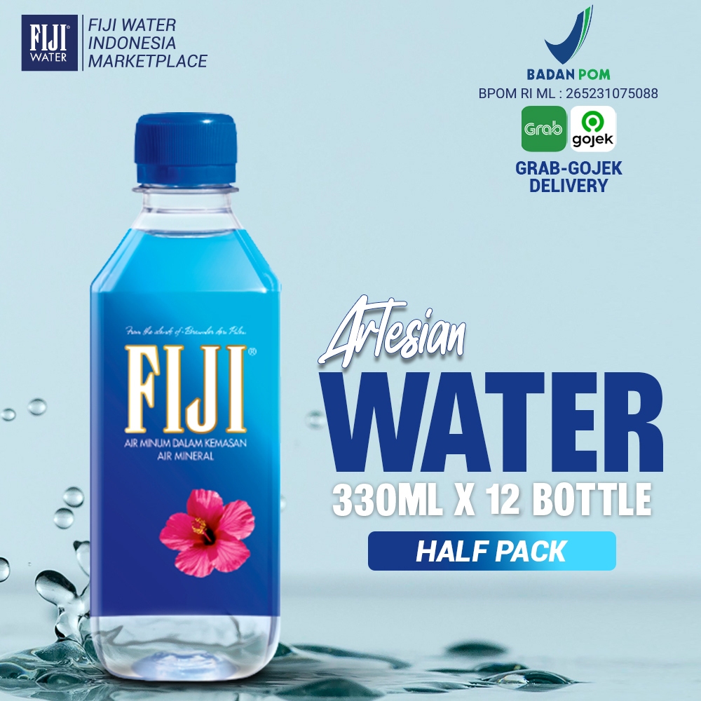 Jual [GRAB/GOJEK] HALF CARTON AIR FIJI WATER NATURAL 330 ML (12 BOTTLES ...