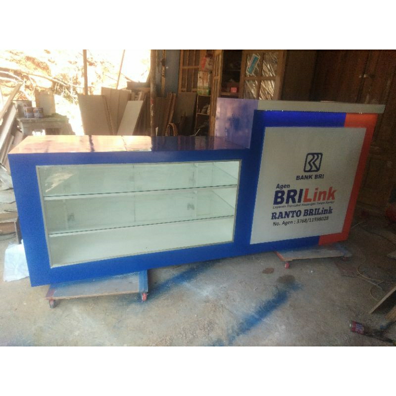 Jual Meja Kasir Etalase Agen BRILink Model "RANTO" Produk Baru Bisa Custom | Shopee Indonesia