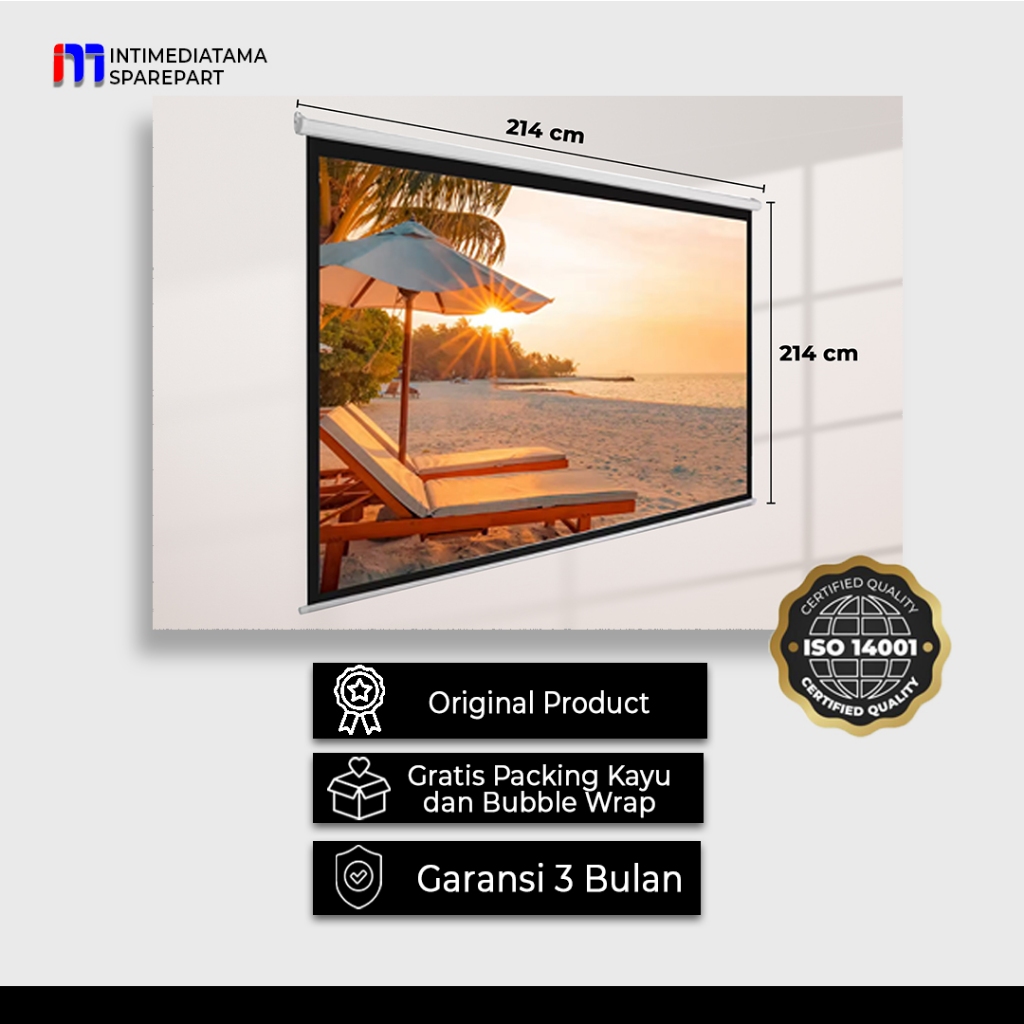 Jual Screen Proyektor Wall 84 inch (214 cm x 214 cm) | Shopee Indonesia