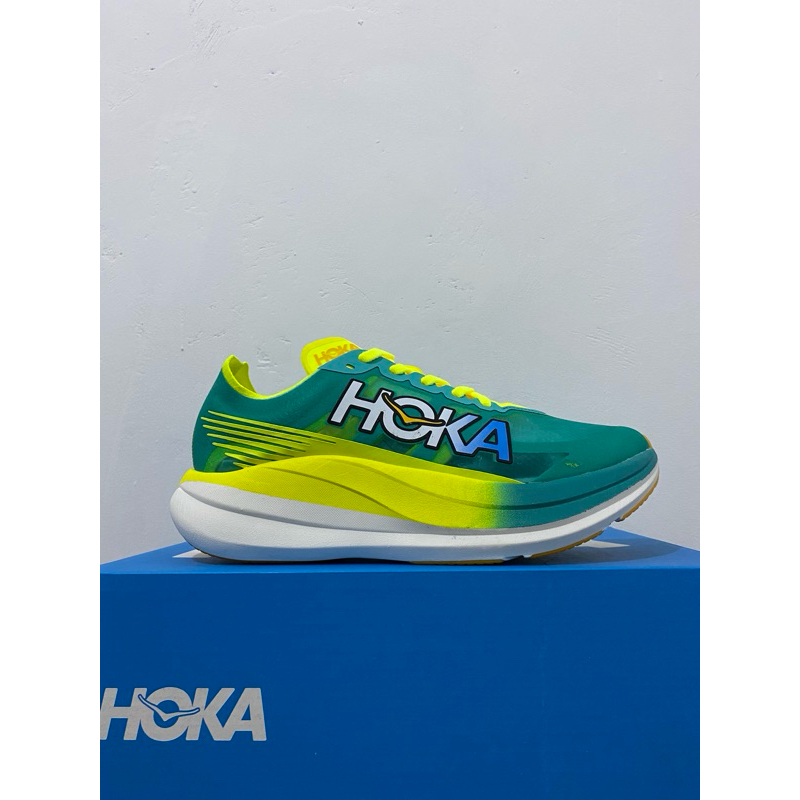 Jual Link Co Hoka Rocket X2 carbon plate warna hijau | Shopee Indonesia