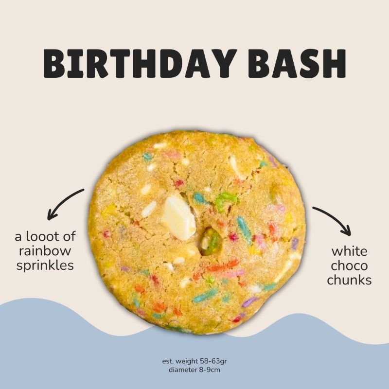 Jual soft baked cookies birthday bash rainbow sprinkle | Shopee Indonesia
