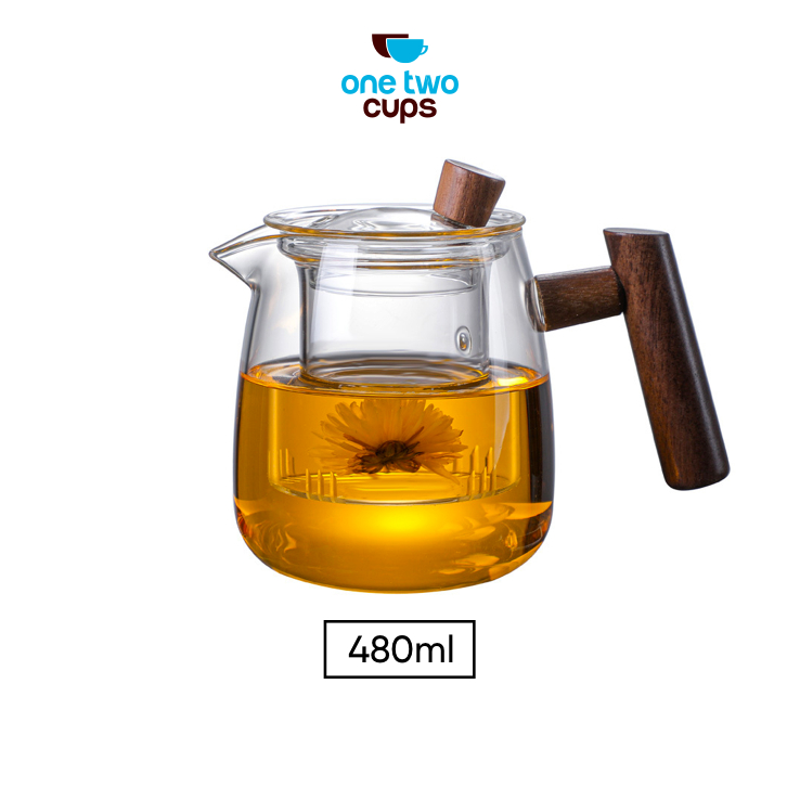 Jual One Two Cups HMLOVE Teko Teh Kaca dengan Saringan Glass Teapot 480ml - HM4 | Shopee Indonesia
