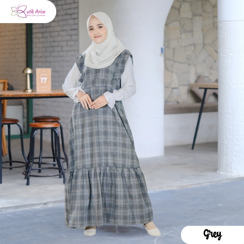 Jual Shadiqa Dress Butik Arisa Gamis Syari Casual Katun Madinah Tartan ...