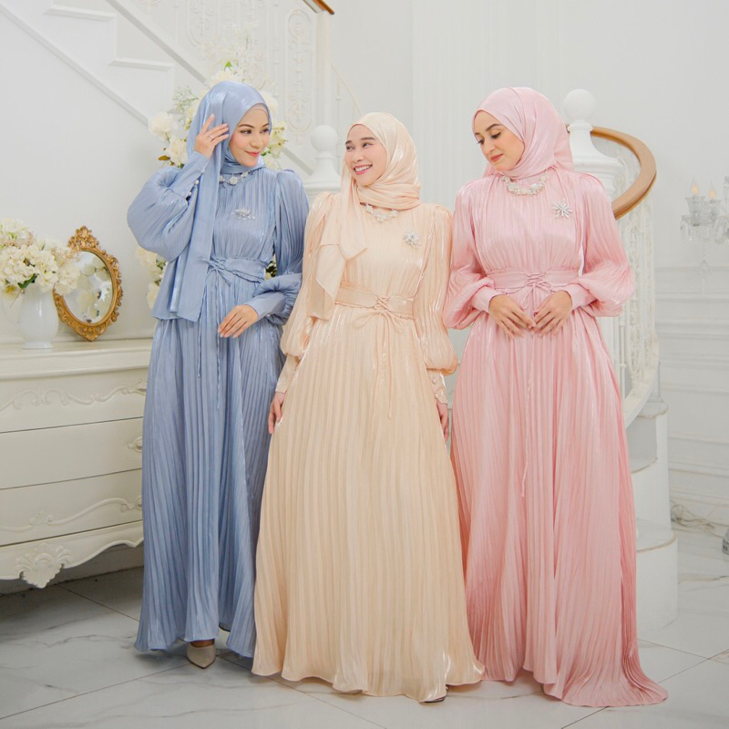 Jual OUNADOUTFIT X NASARIASTRI - CRINGKLE SHIMMER PLEATS - dress ...