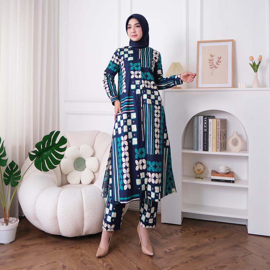 Jual ABA AGENBAJU ONE SET ALENA - TUNIK PANJANG + CELANA PANJANG (READY ...