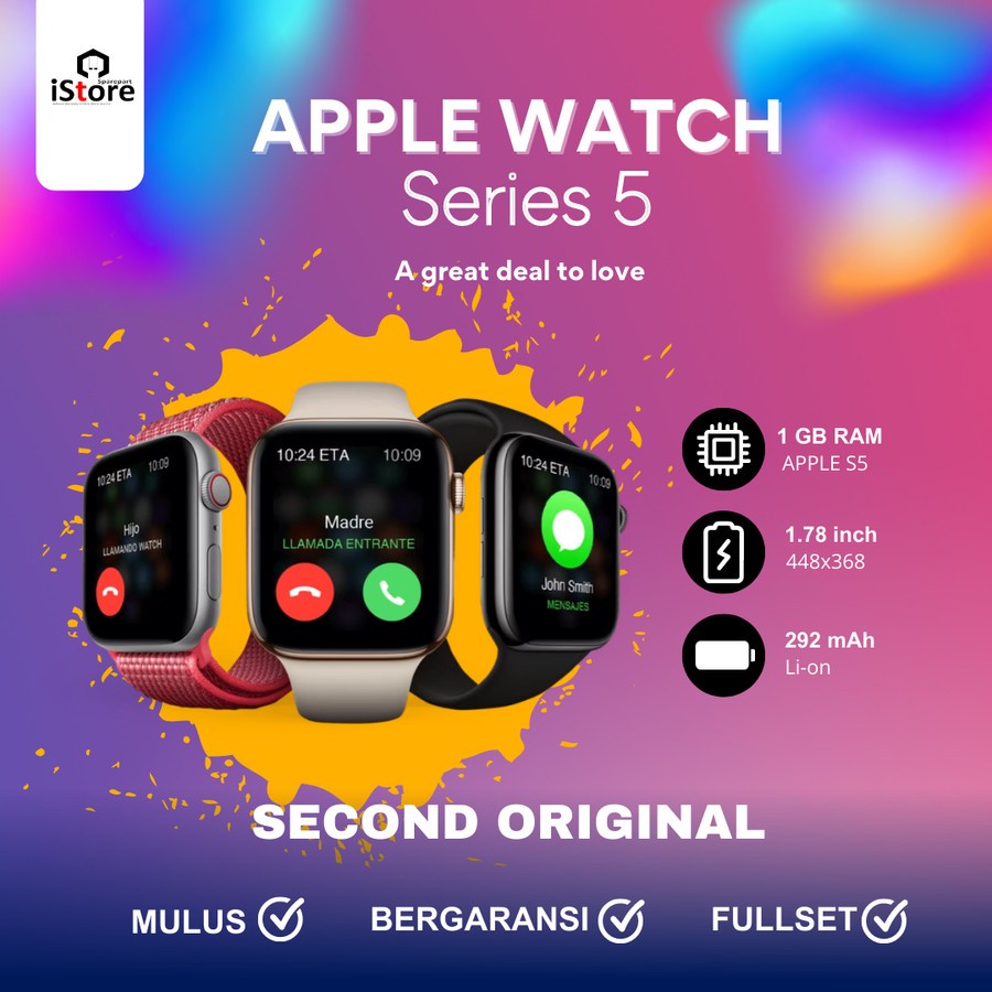 Jual iWatch Series 5 40mm- 44mm second mulus | Shopee Indonesia