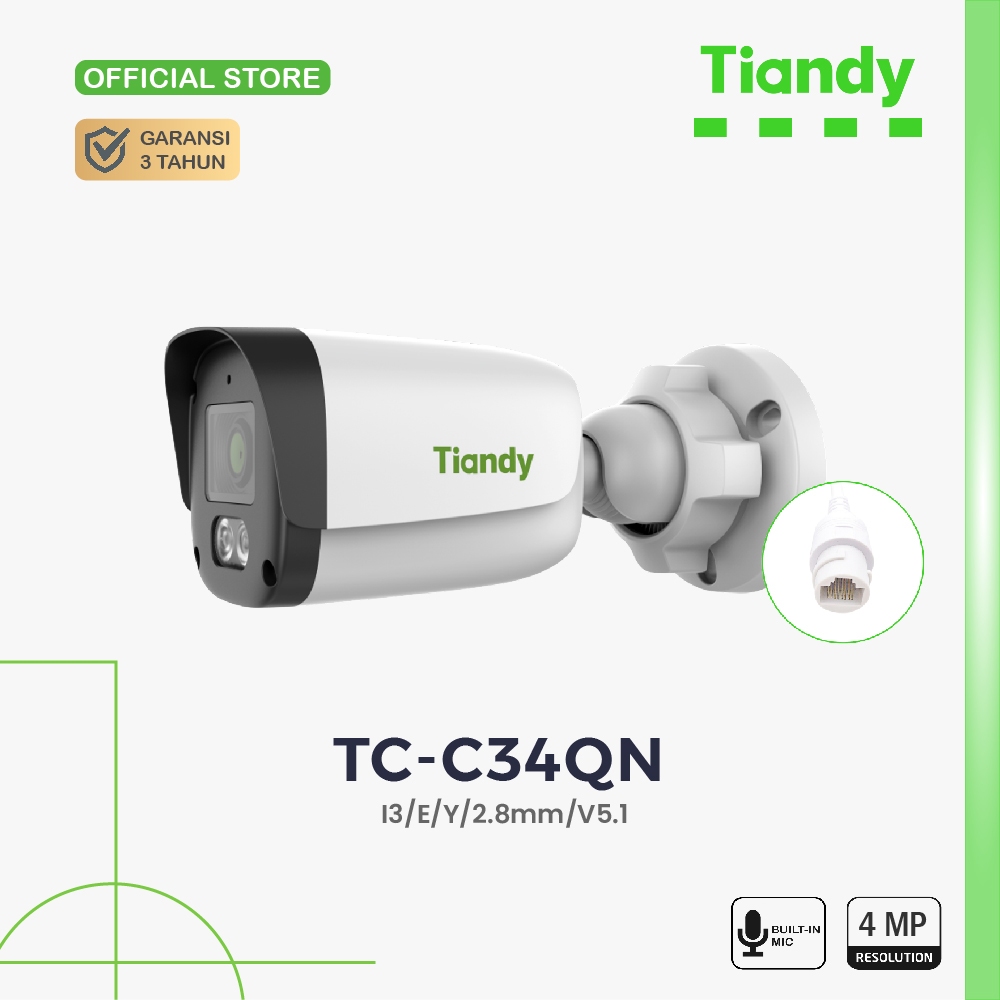 Jual Kamera CCTV Tiandy TC-C34QN Spec:I3/E/Y/2.8mm/V5.0 4MP PoE Mic ...