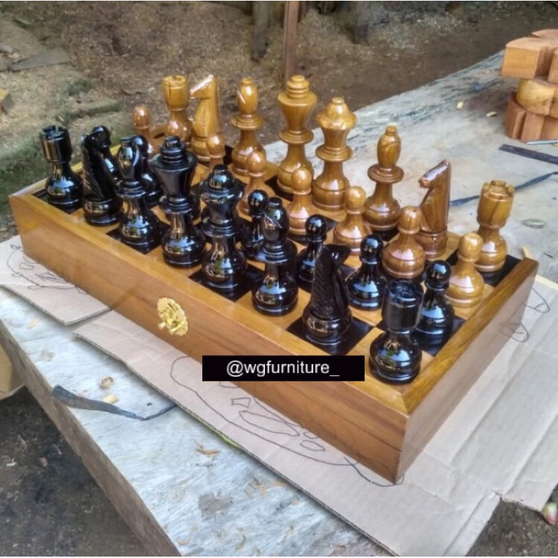 Jual Catur Kayu Minimalis 50cm x 50cm | Shopee Indonesia