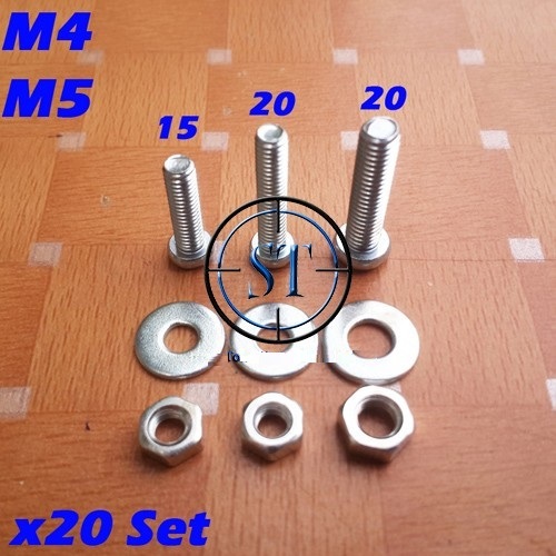 Jual x30 Set Baut Mur Ring M3 isi 30 Set maut M3 | Shopee Indonesia