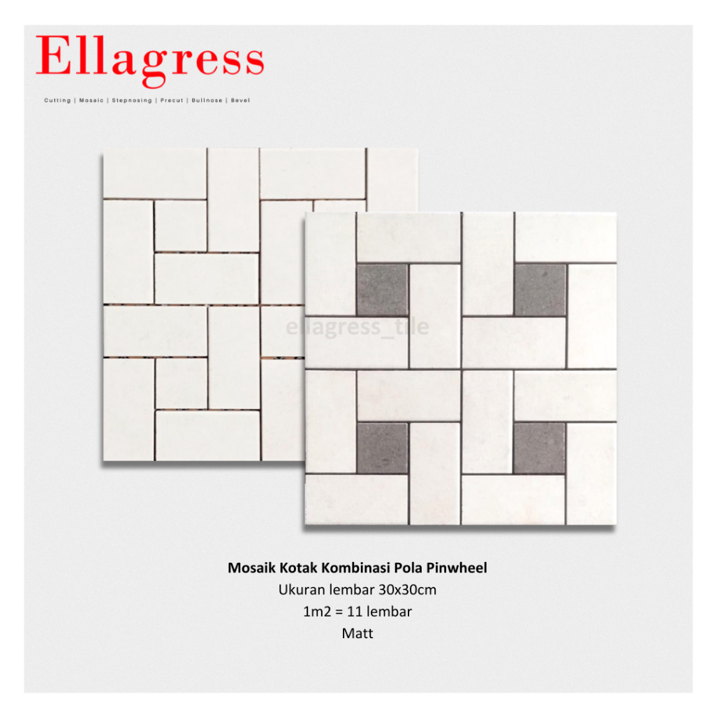 Jual Ellagress Mosaik Keramik Kotak Pinwheel Lantai / Dinding ...