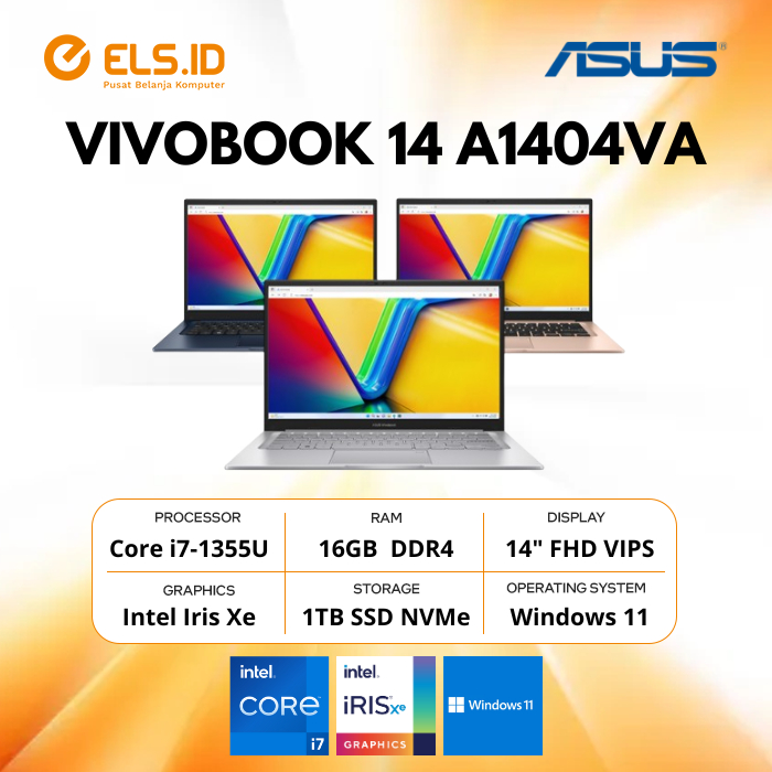Jual Asus Vivobook 14 A1404VA Intel Core i7-1355U 16GB SSD 1TB 14' FHD ...