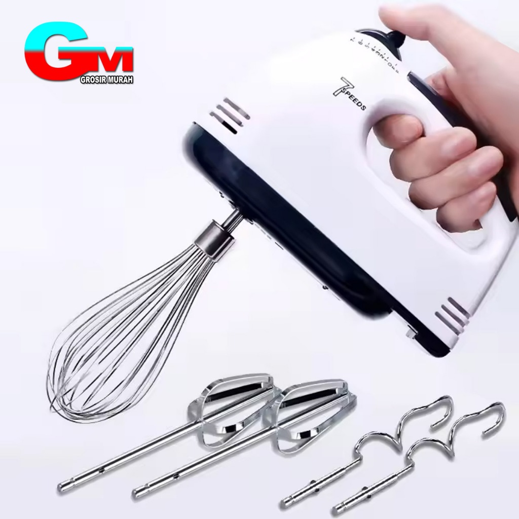Jual Super Hand Mixer Free 4 Buah Pengaduk 7 Kecepatan Level Otomatis