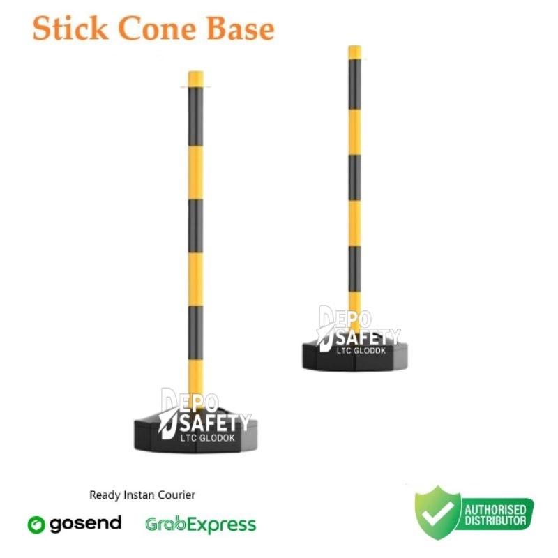 Jual SAFETY CONE STICK BOLLARD - STICK CONE PLASTIK | Shopee Indonesia