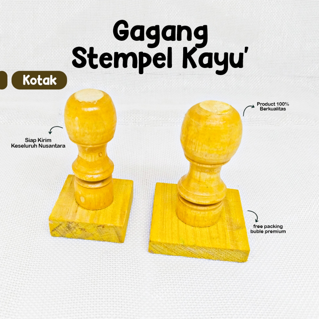 Jual [NEW] GAGANG STEMPEL KAYU KOTAK PERSEGI 25X25 35X35 40X40 50X50 ...
