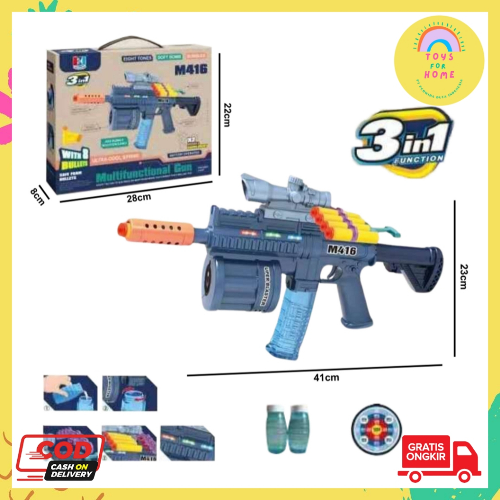 Jual Mainan anak Tembakan M416 3in1 Function TOYSFORHOME | Shopee Indonesia