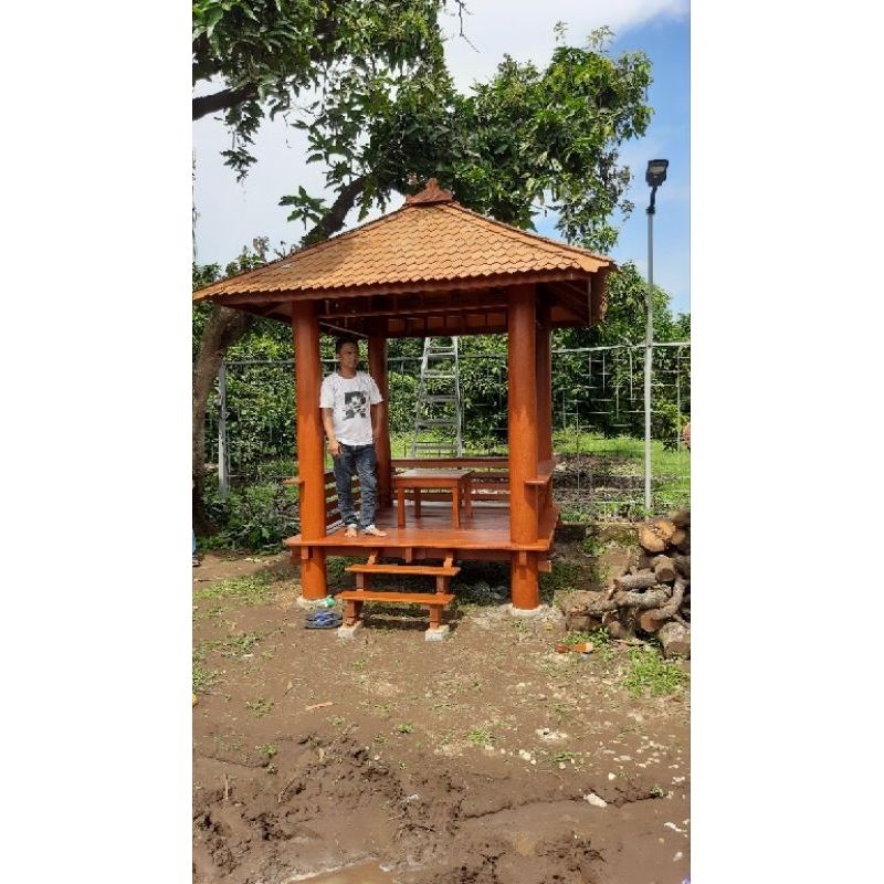 Jual saung gazebo kayu / gazebo / saung / gasebo 10 jutaan / saung ...