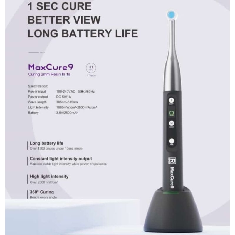 Jual Laser Behel MaxCure 9 Light Curing 1 Detik Dental LED Wirelles ...