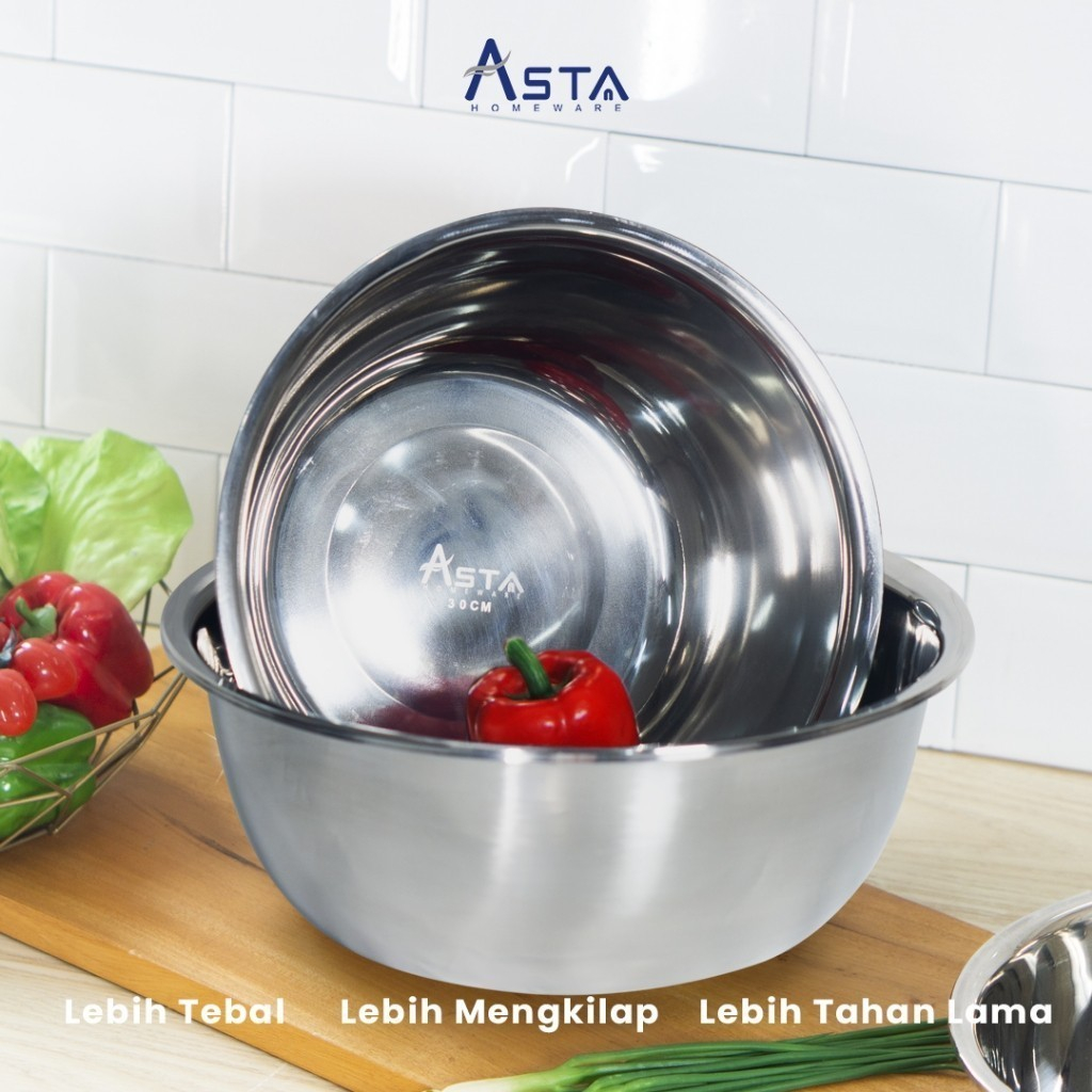 Jual Baskom Stainless Steel - Mixing Bowl - Mangkuk Stenlis Tebal Jumbo ...