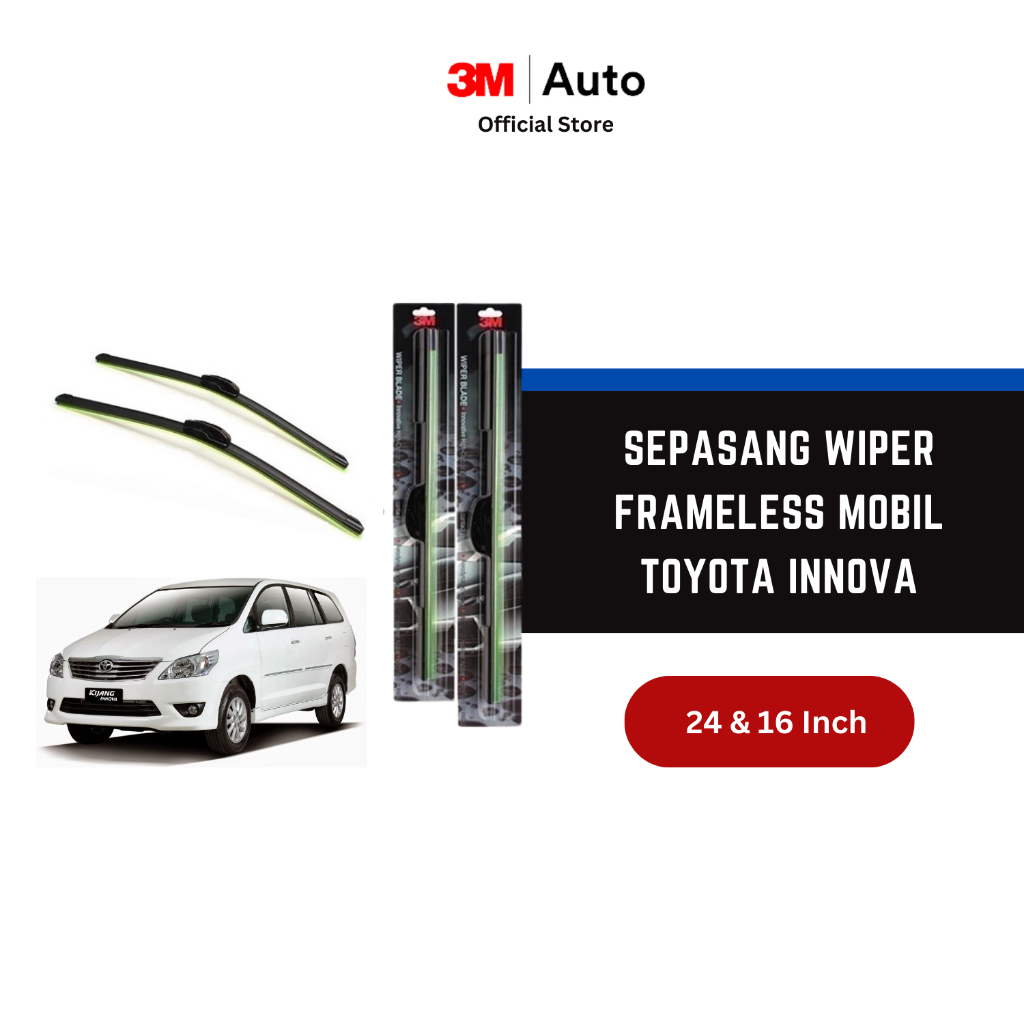 Jual 3M Wiper Frameless Mobil Toyota Innova - Ukuran 24 dan 16 inch ...