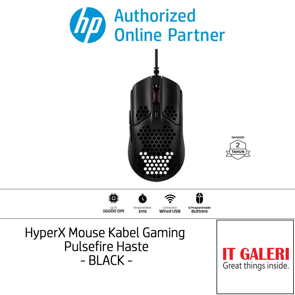 Jual HyperX Mouse Kabel Gaming Pulsefire Haste - Black - Red - 6 ...