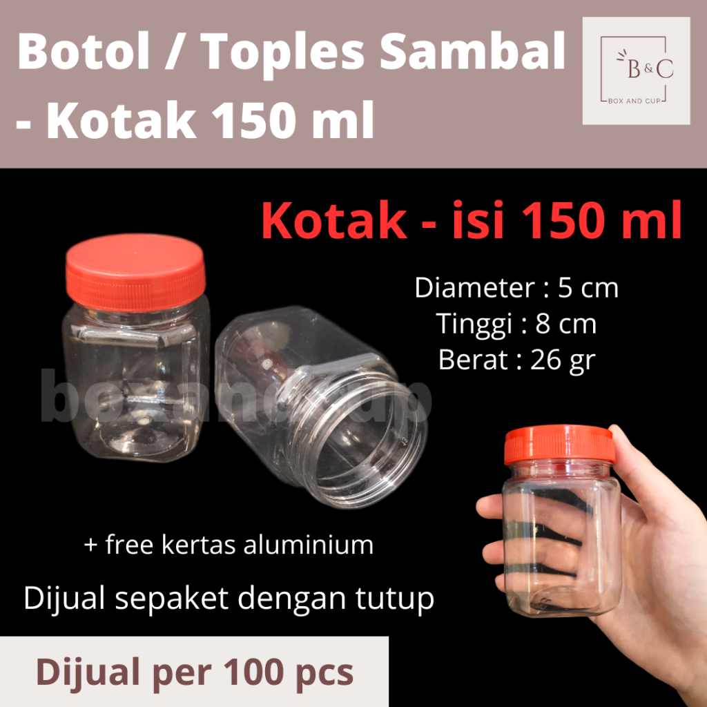 Jual [1 ball isi 90-108 pcs] Tempat / Jar / Toples / Botol Plastik Sambal / Sambel / Lombok ...