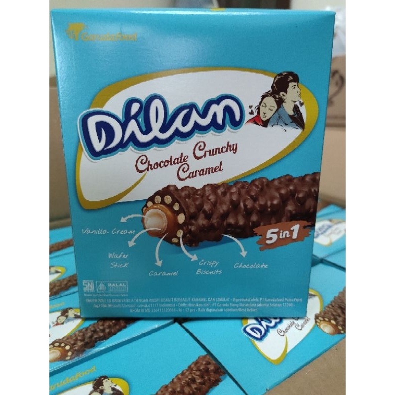 Jual Dilan Chocolate Crunchy Caramel Box isi 12 | Shopee Indonesia